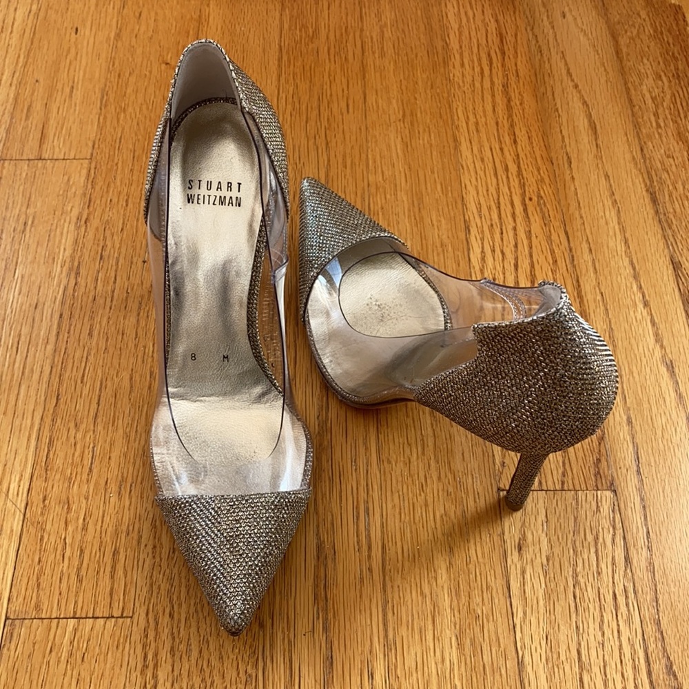 Stuart Weitzman Pumps In Gold Glitter - Gem